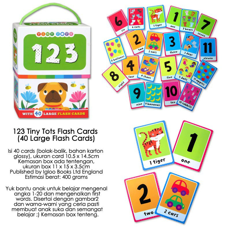 Jual Buku Anak 123 Tiny Tots Flash Cards (40 Large Flash Cards ...