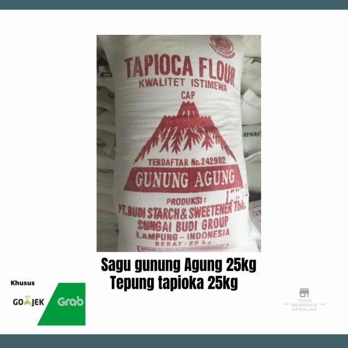 Jual Terlaris Sagu Gunung Agung 25Kg / Tepung Tapioka Gunung 25Kg ...