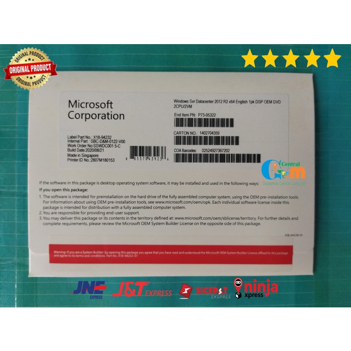Jual windows server 2012 R2 datacenter 16 core original product key package | Shopee Indonesia