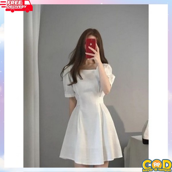 Jual Dres Midi Remaja Pakaian Gaun Musim Panas Dress Cewek Pendek Formal Korean Style Drish ...