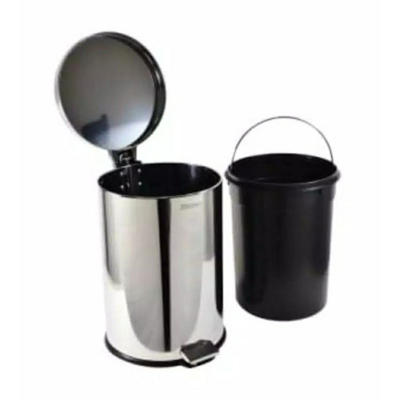 Jual Tempat Sampah Pedal Bin Injak 20 Liter Stainless Steel Krisbow, Soft Close | Shopee Indonesia