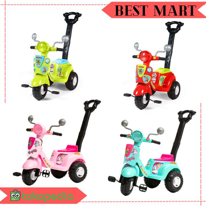 Jual SCOOTER SHP 609 MAINAN ANAK SEPEDA RODA TIGA / VESPA DORONG MUSIK ...