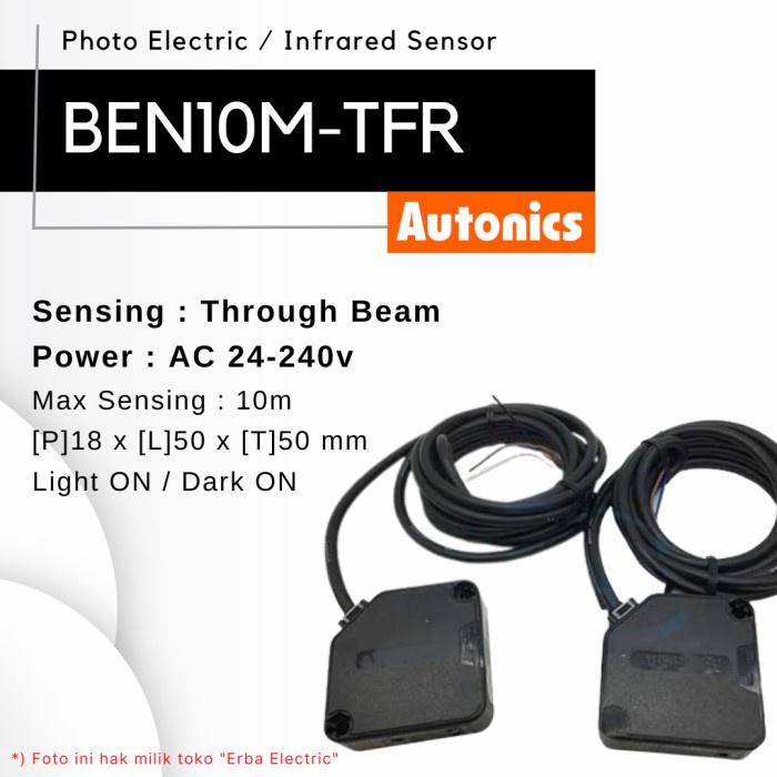 Jual Autonics BEN10M-TFR Photo Sensor Through Beam BEN Series 100% Ori ...