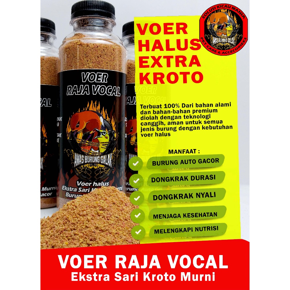 Jual VBFT-74 VOER RAJA VOCAL EKSTRA SARI KROTO UNTUK MURAI KACER JALAK ...