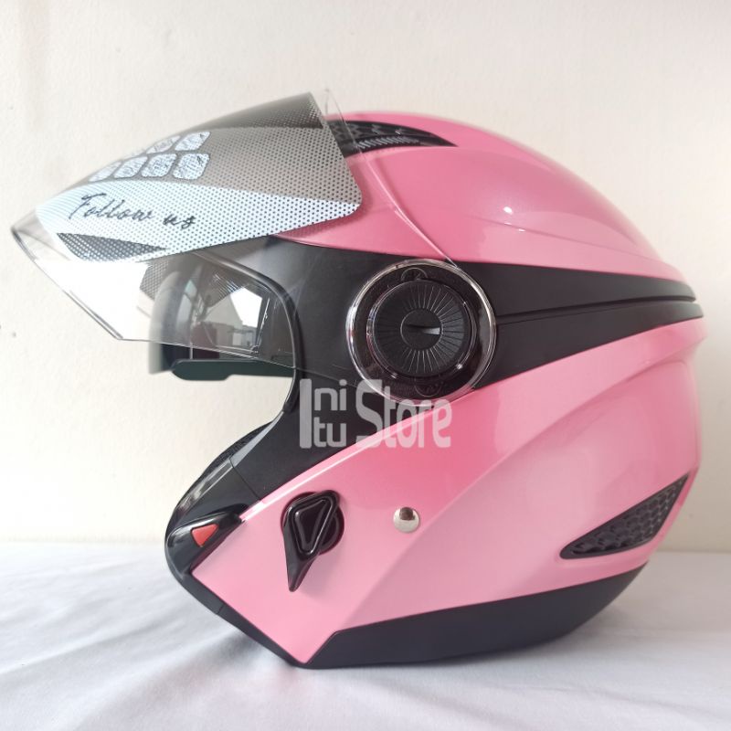 Jual Helm Zeus ZS610 ZS-610 Z610 Pink Half Face Openface Double Visor ...