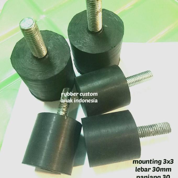 Jual 3X3 Rubber Engine Mounting Double Bolt M8 Karet Peredam Getaran ...