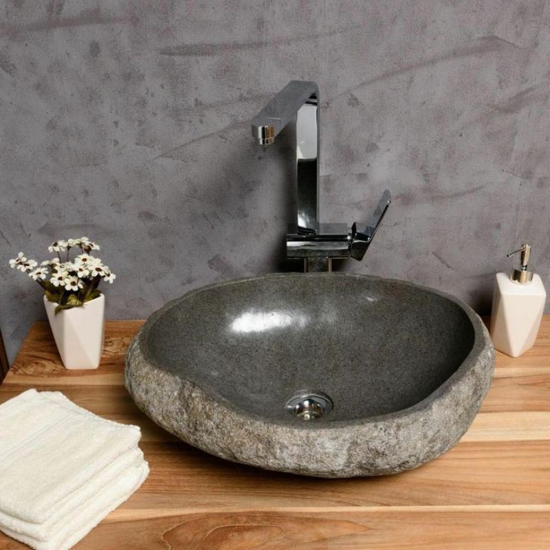 Jual Washtafe river stone/wastafel batu alam D50 | Shopee Indonesia