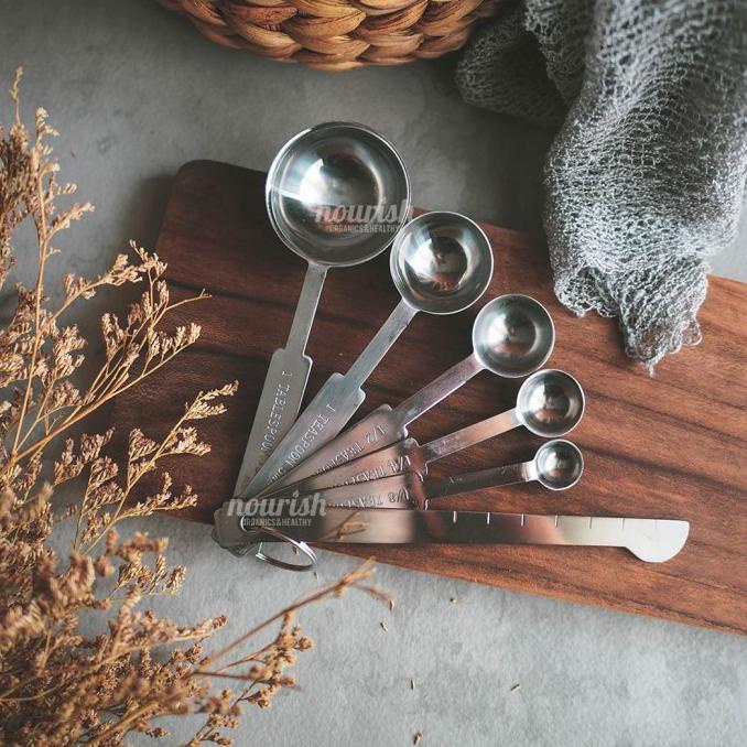 Jual 6in1 Set Measuring Spoons Stainless (Sendok Takar) | Shopee Indonesia
