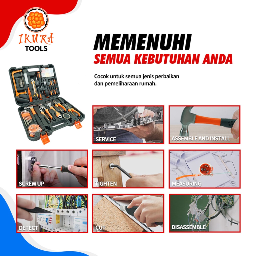 Jual Ikura Toolkit Set 102 Pcs - Hand Tool Kit Toolbox Perkakas Set ...