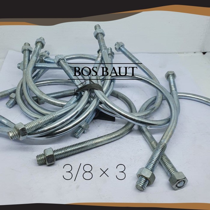 Jual Baut U - U Bolt Galvanis 3/8" x 3" | Shopee Indonesia