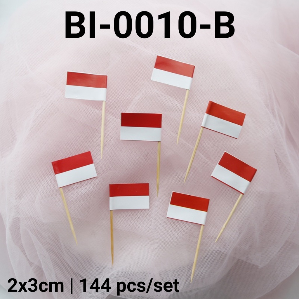 Jual Bi-0010-B Cake Topper Hiasan Kue Tusukan Bendera Indonesia ...