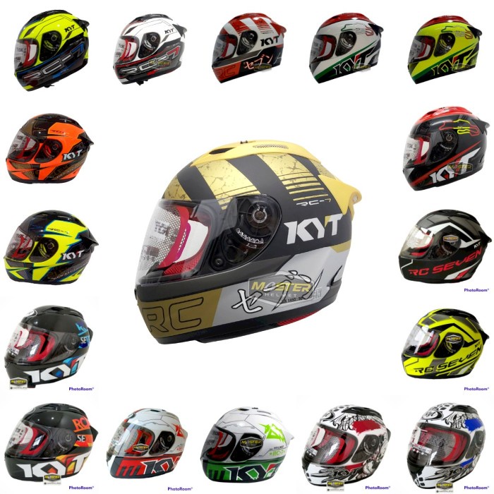 Jual HELM KYT FULL FACE RC7 MOTIF RC SEVEN MOTIF SERIES RC 7 KYT CORAK ...
