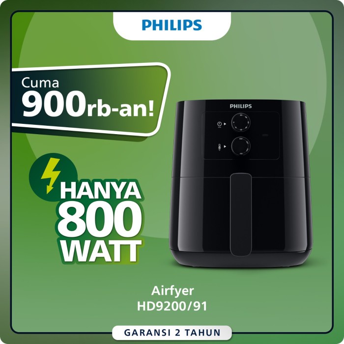 Jual Philips Hd9200/90 Essential Airfryer Spectre - Black Hd9200 | Shopee Indonesia