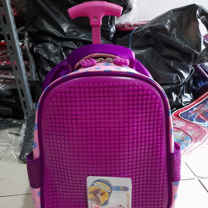Jual Tas trolley anak TK paud ransel troli dorong lego pixel bits | Shopee Indonesia
