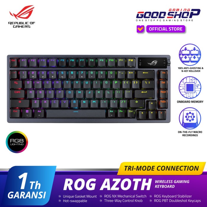 Jual Asus ROG Azoth 75% Tri-Mode Connection - Gaming Keyboard | Shopee ...
