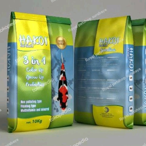 Jual Makanan/pakan ikan/fish food/koi food Hakoi 3 in 1 kemasan 10kg ...