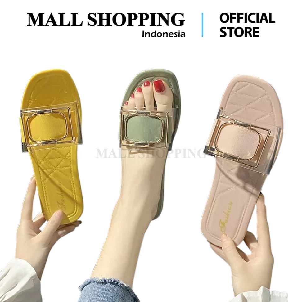 Jual REKOMENDASI Sandal Flat Wanita Simple Kekinian Sendal Flip Flop ...