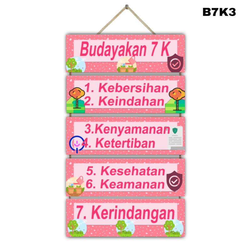 Jual COD ☑️ Hiasan dinding BUDAYAKAN 7K 5susun gantungan dinding sekolah edukasi anak | Shopee ...