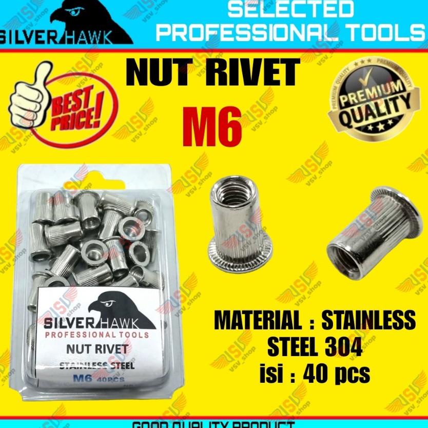 Jual Bisa Cod Rivet Nut M6 Galvanis/Stainless Steel/Aluminium Mur Rivet Tanam Rifnut Nutsert ...