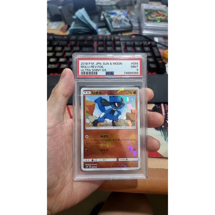 Jual New Psa 9 2018 Pokemon Japanese Sun Moon Ultra Shiny Gx #055 Riolu ...