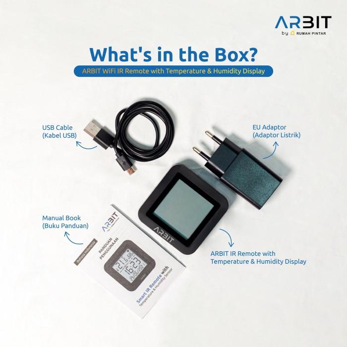 Jual Arbit Smart Wifi Ir Remote Temperature & Humidity Sensor Display ...