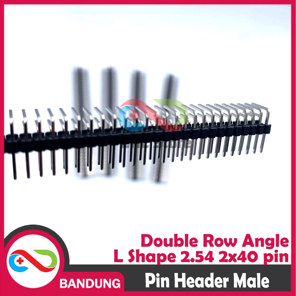 Jual [CNC] PIN HEADER MALE STRIP DOUBLE ROW ANGLE L SHAPE 2X40 2.54MM BLACK | Shopee Indonesia