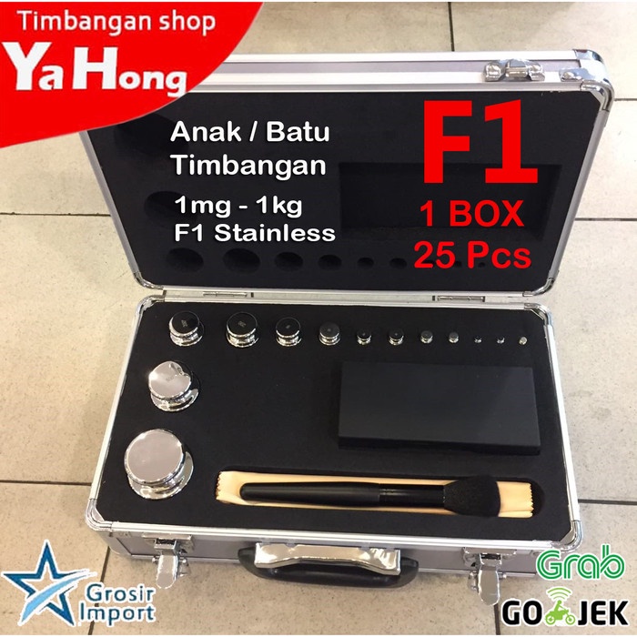 Jual [New Ori] Anak Timbangan Batu Timbangan F1 Class 1Mg Sampai 1Kg 25 Pcs 1 Box Berkualitas ...