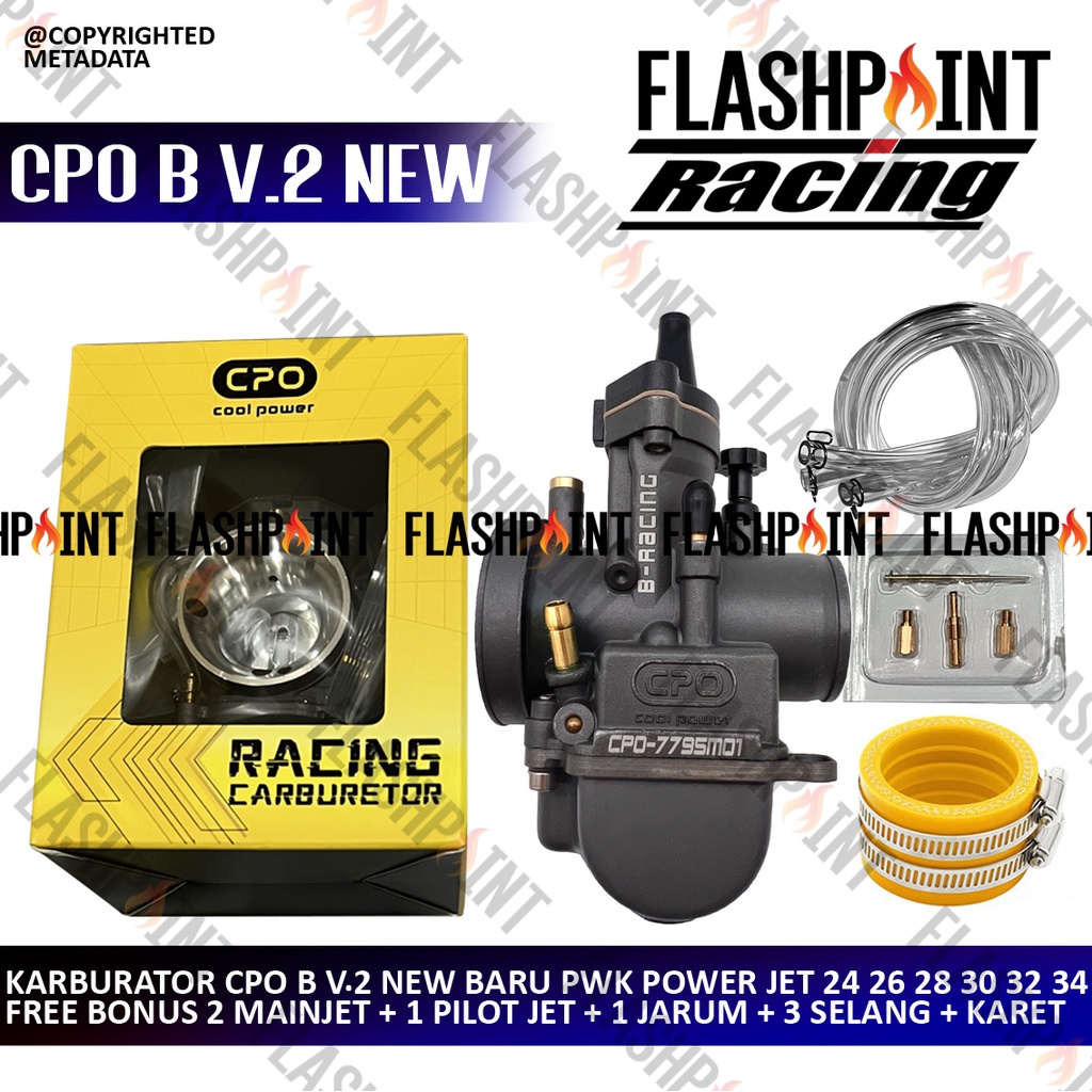 Jual (COD) KARBURATOR FULLSET CPO V2 NEW BARU GEN 2 ORIGINAL PWK 24 26 28 30 32 34 BLACK VIPER ...