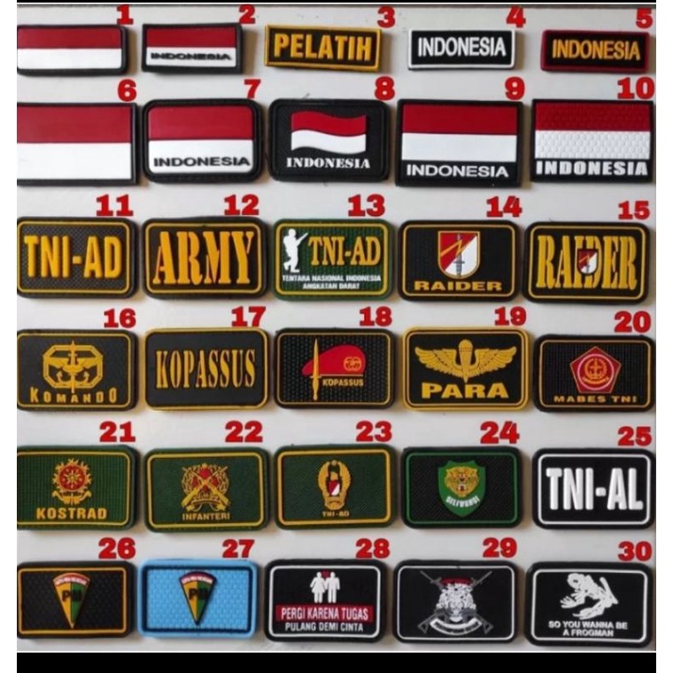 Jual patch RUBBER LOGO tni ad/ raider/ kopassus/ | Shopee Indonesia