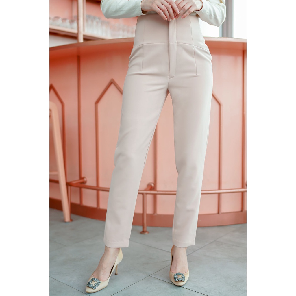 Jual Benang Jarum - Straight Leg Pants - Cream | Shopee Indonesia