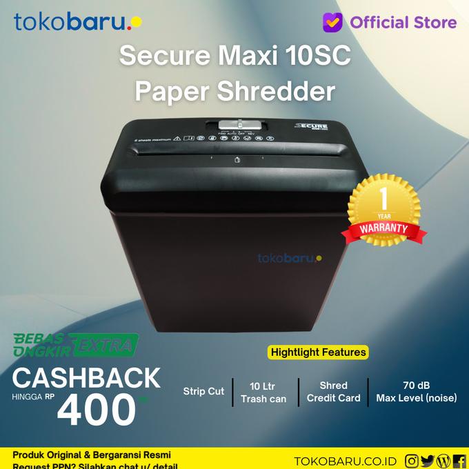 Jual Secure Maxi 10SC Paper Shredder Mesin Penghancur Kertas Garansi ...
