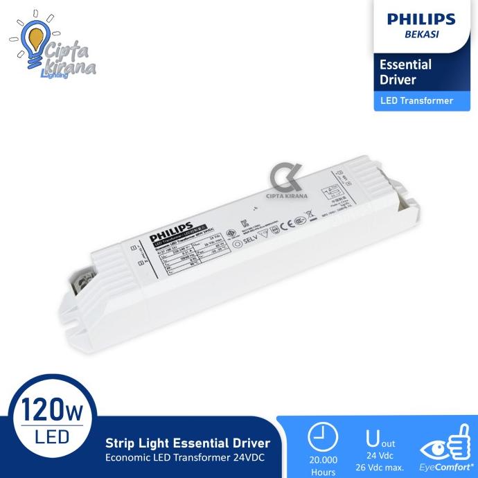 Jual Ballast Ledstrip Philips Economic Led Transformer 120W 24Vdc ...