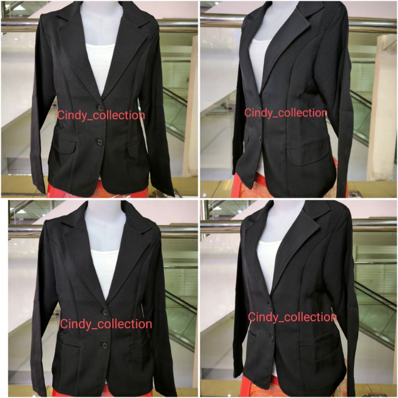 Jual BLAZER WANITA JUMBO FORMAL / BLAZER HITAM / BLAZER KANTOR / BLAZER ...