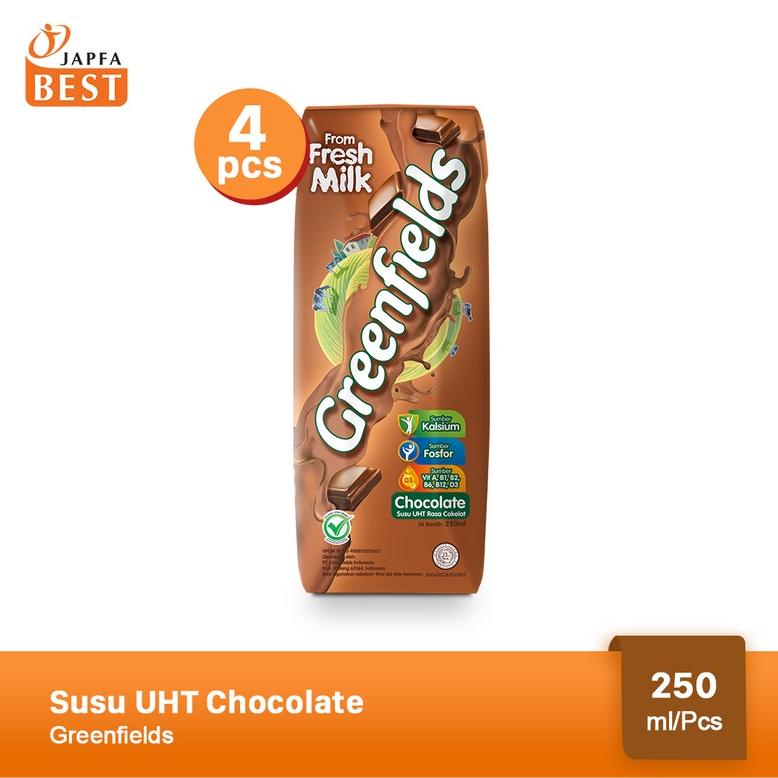 Jual "| susu uht chocolate greenfields 250 ml - isi 4 pcs | Shopee ...