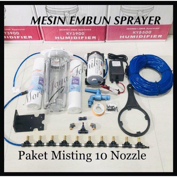 Jual Mesin Embun Walet Lengkap Set 10 Titik Nozzle Sprayer Misting ...