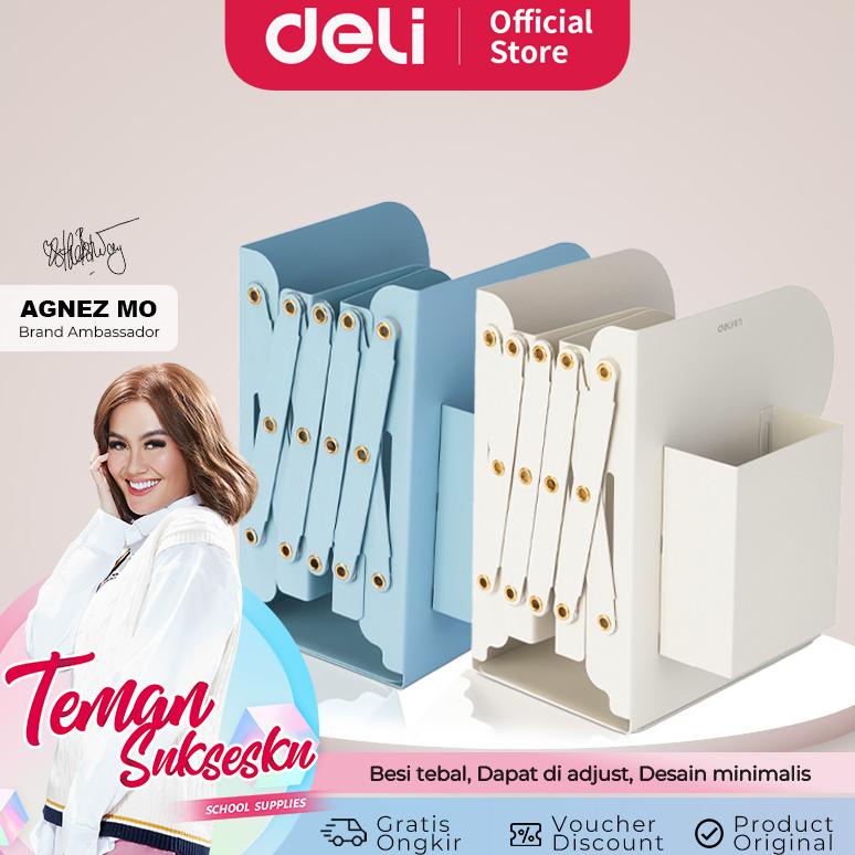 Jual Deli Pembatas Buku Besi Stretch / Book End Dengan Pen Holder Dapat ...
