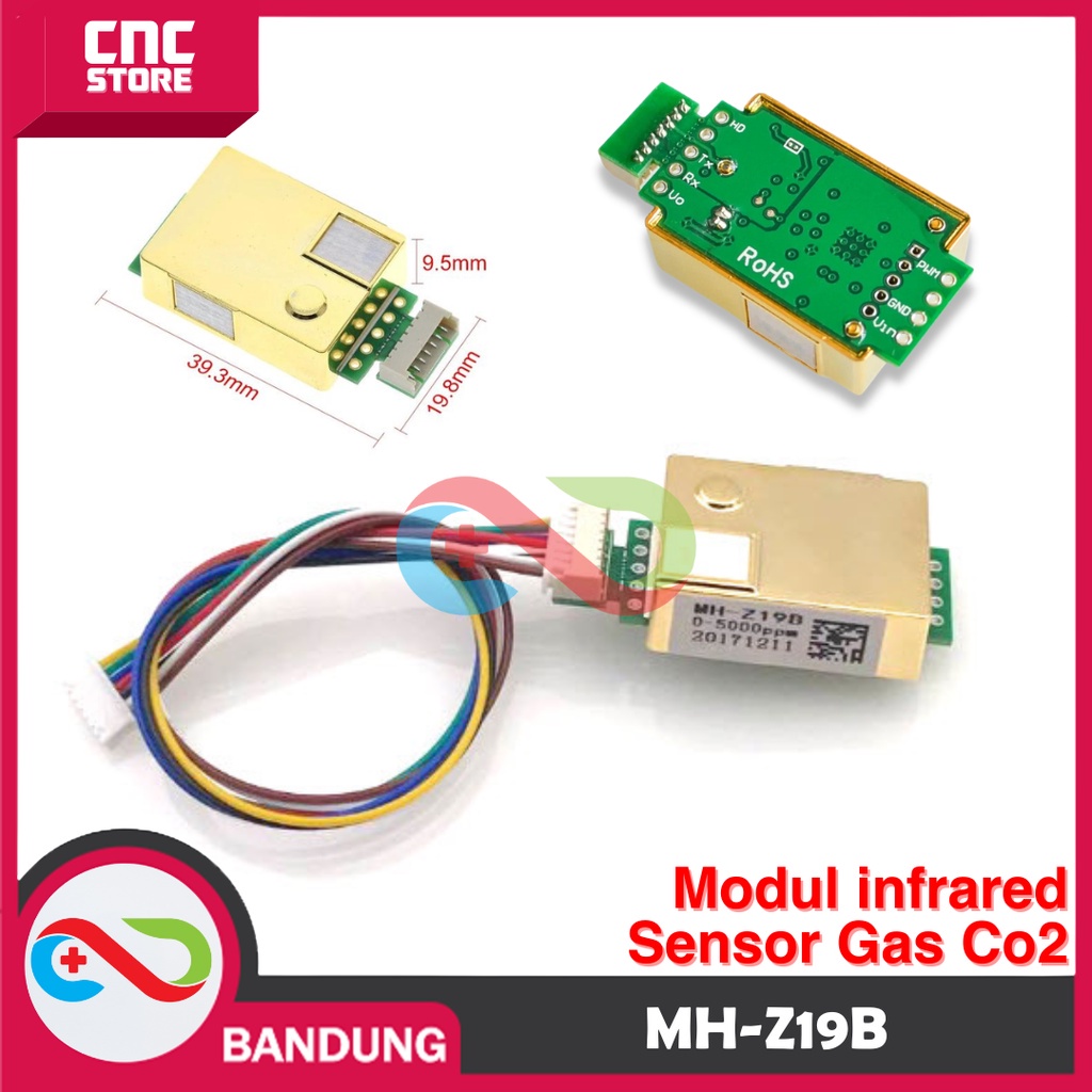 Jual MH-Z19 MH-Z19B MODUL INFRARED SENSOR GAS UNTUK CO2 CARBON DIOXIDE ...