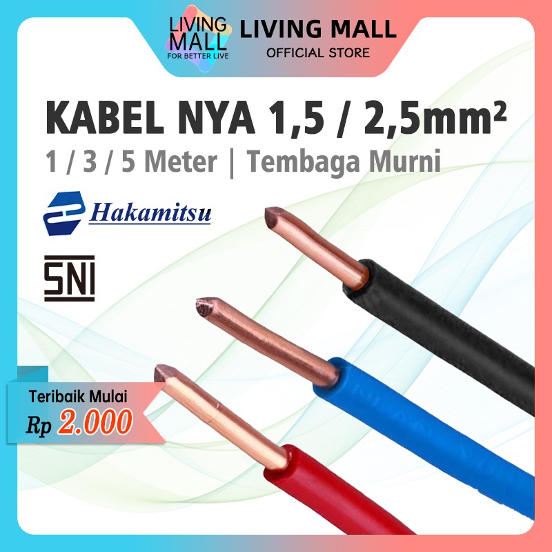 Jual (Per-Meter) Kabel Listrik NYA 1 x 1,5mm 2,5mm / Kabel Kawat ...