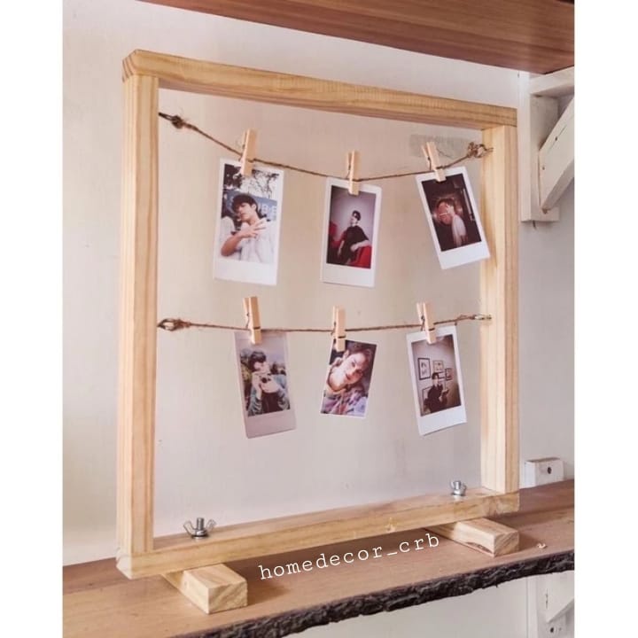 Jual Stand Foto Frame Jute Polaroid / Bingkai Foto Frame Kayu Polaroid ...