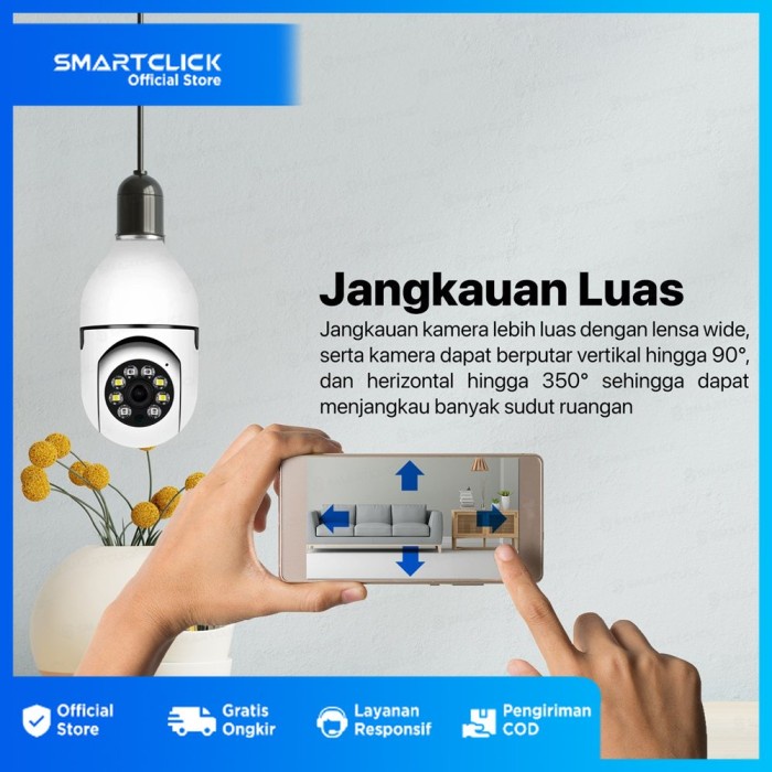 Jual Cctv Wifi 360 Derajat 1080P 3Mp Lampu Ip Kamera Cctv 3D Ycc365 ...