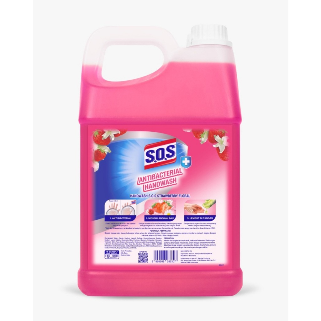 Jual Sos Hand Soap Sabun Cuci Tangan Pink Strawberry 4 Liter | Shopee ...