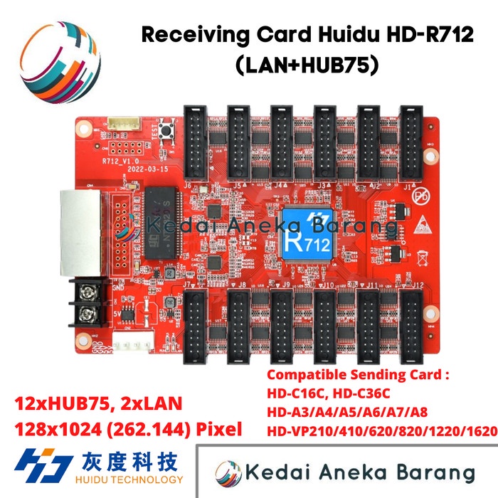 Jual Controller Huidu HD-R712 HD R712 HD-R512 Receiving Card RC ...