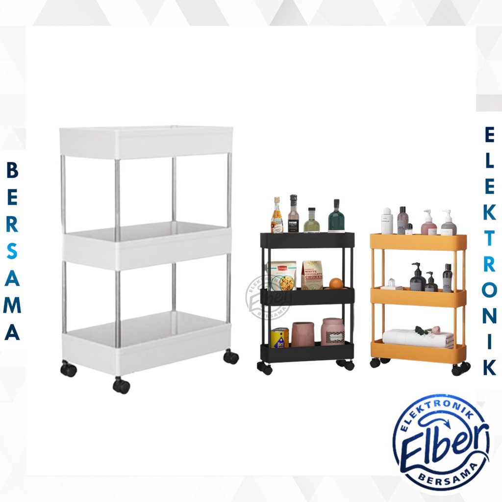 Jual ELBER HL0350 Rak Lantai Beroda 3 Tingkat Tempat Penyimpanan ...