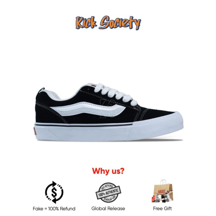Jual Sepatu Sneakers Vans Knu Skool Black White Unisex | Shopee Indonesia