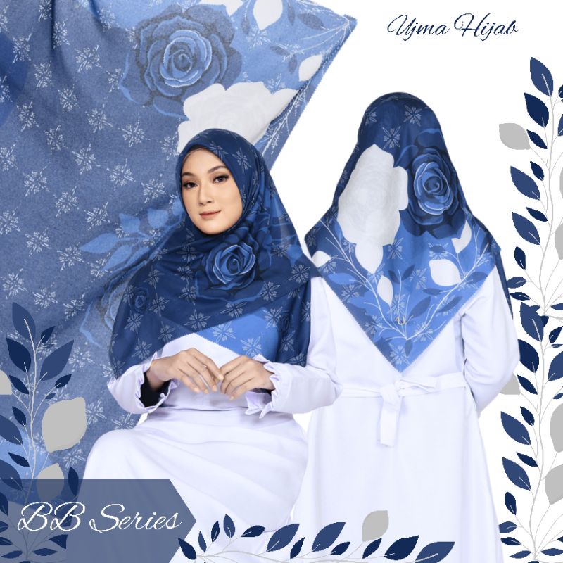 Jual UJMA HIJAB Beautiful Blue Flower Series Premium | Shopee Indonesia