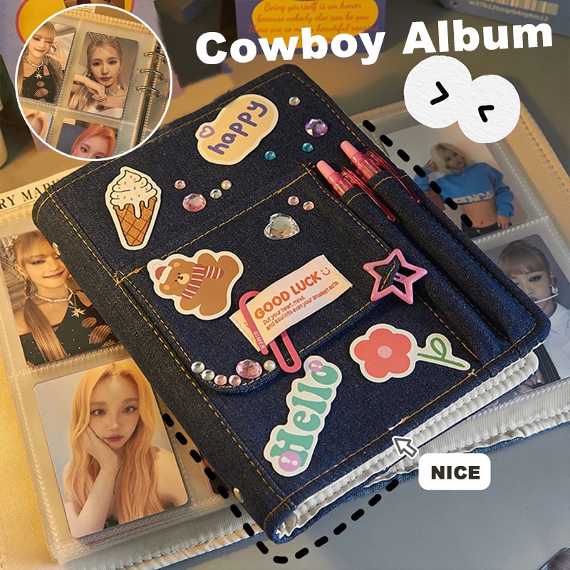 Jual Y2K Cool American Vintage Binder Album A5 Album Foto Denim Longgar ...