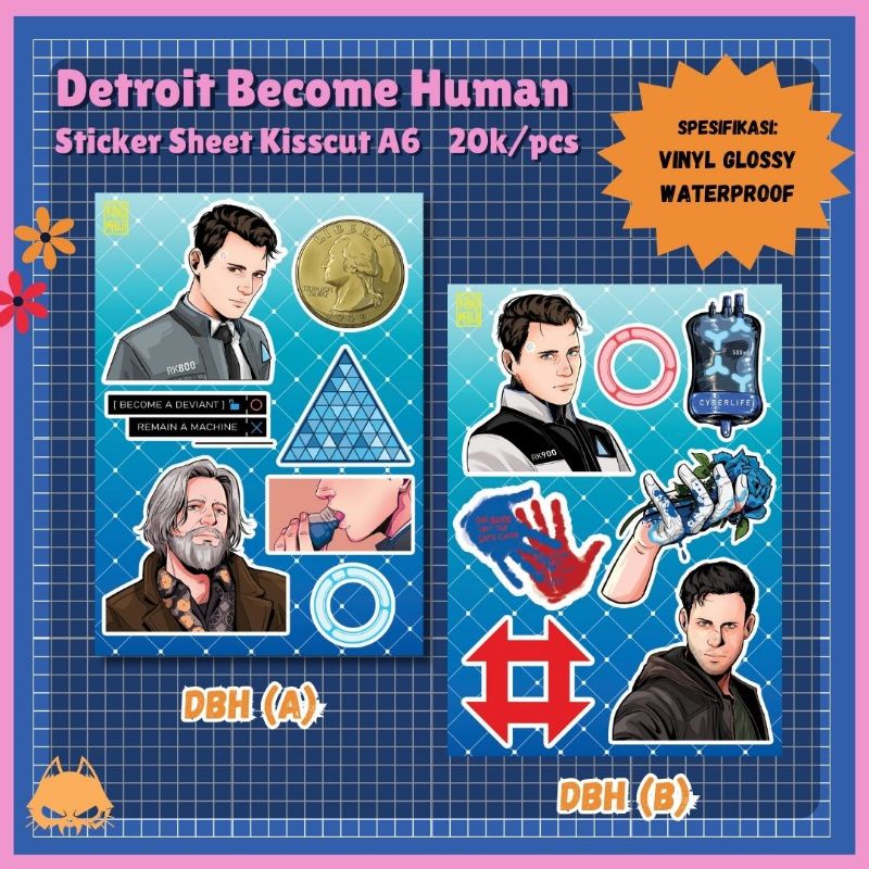 Jual [OPEN PO] Sticker Sheet Kisscut A6 Detroit Become Human DBH (PRE ...