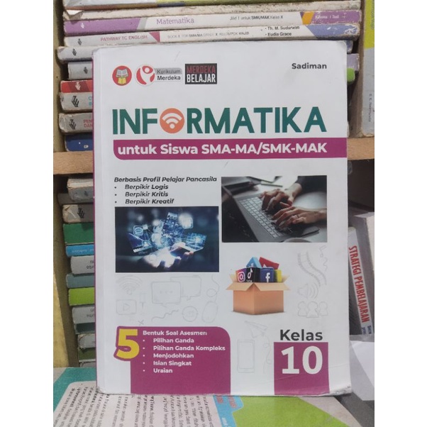 Jual BUKU INFORMATIKA UNTUK KELAS 10/X/1 SMA/MA/SMK/MAK KURMER/KURIKULUM MERDEKA | Shopee Indonesia
