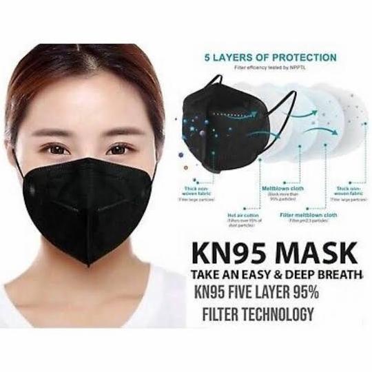 Jual din Masker KN95 5 ply Hitam Respirator KN95 Murah MAsker Valve ...