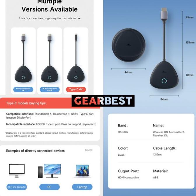 Jual Hagibis Hdmi Wireless Transmission Video Transmitter&Receiver ...